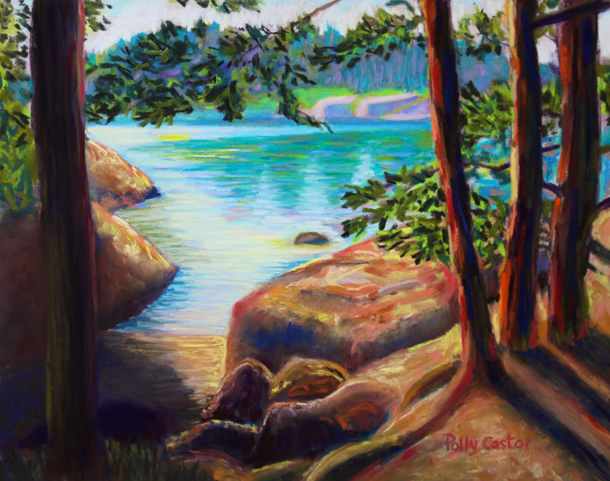 New Pastel Landscape: A Glade to the Side of Stonington Beach | Polly ...