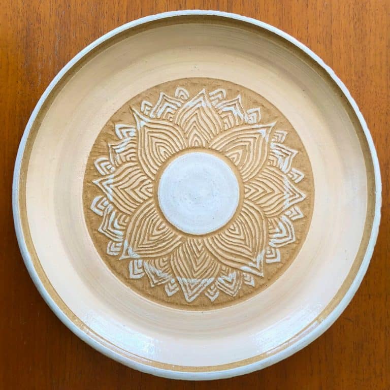 Two New Sgraffito Pottery Plates out of the Kiln | Polly Castor